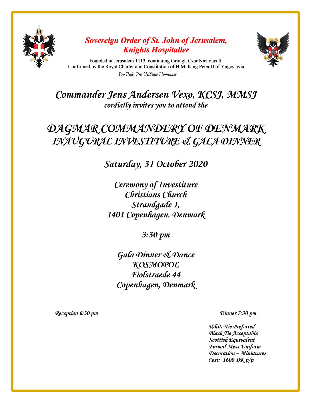 | Investiture Invitation